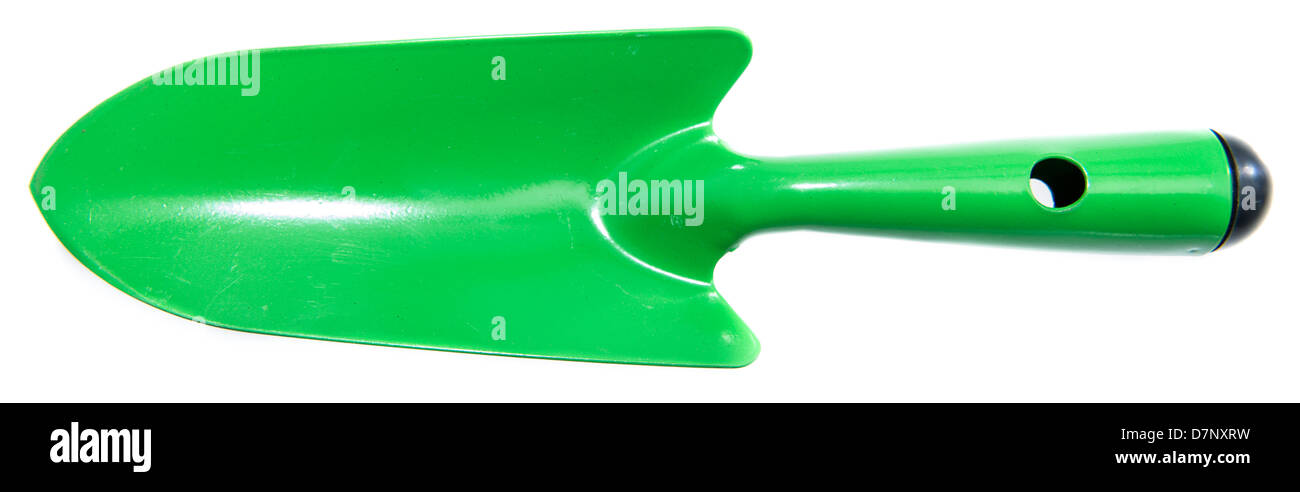 Green Shovel isolated on white background Stock Photo - Alamy