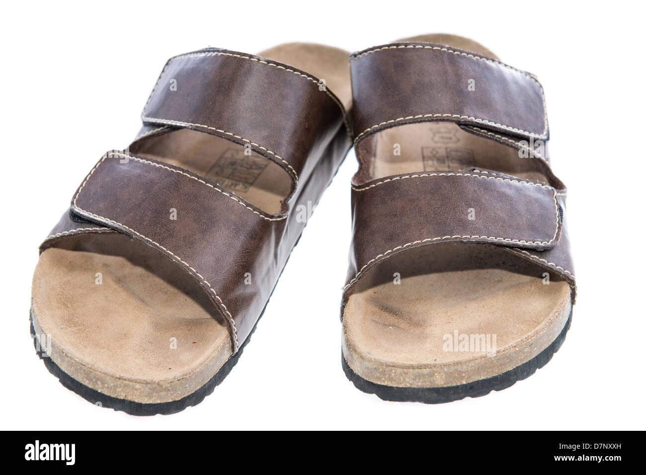 Pair of slippers isolated on white background Stock Photo - Alamy