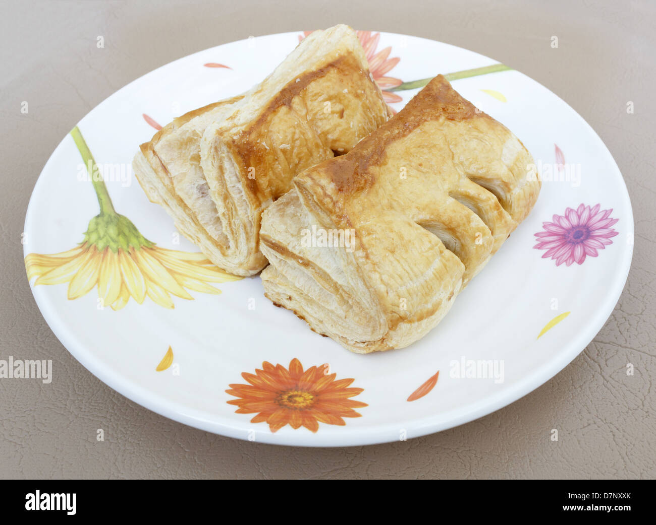 Stuffed puff pastry on plate Stock Photo - Alamy