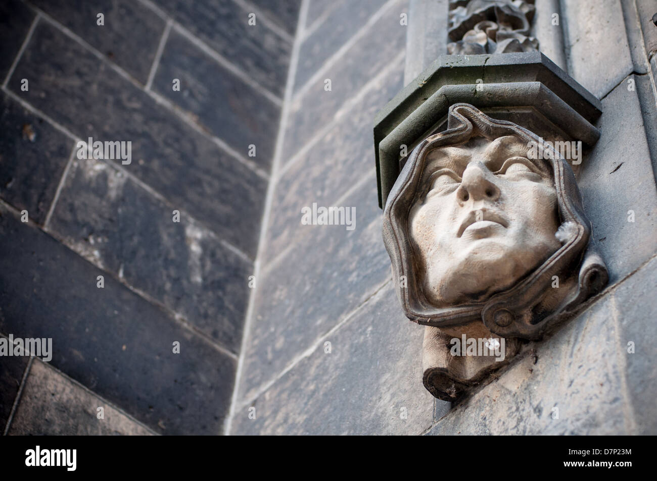 face sculpture on the stone wall Stock Photo - Alamy