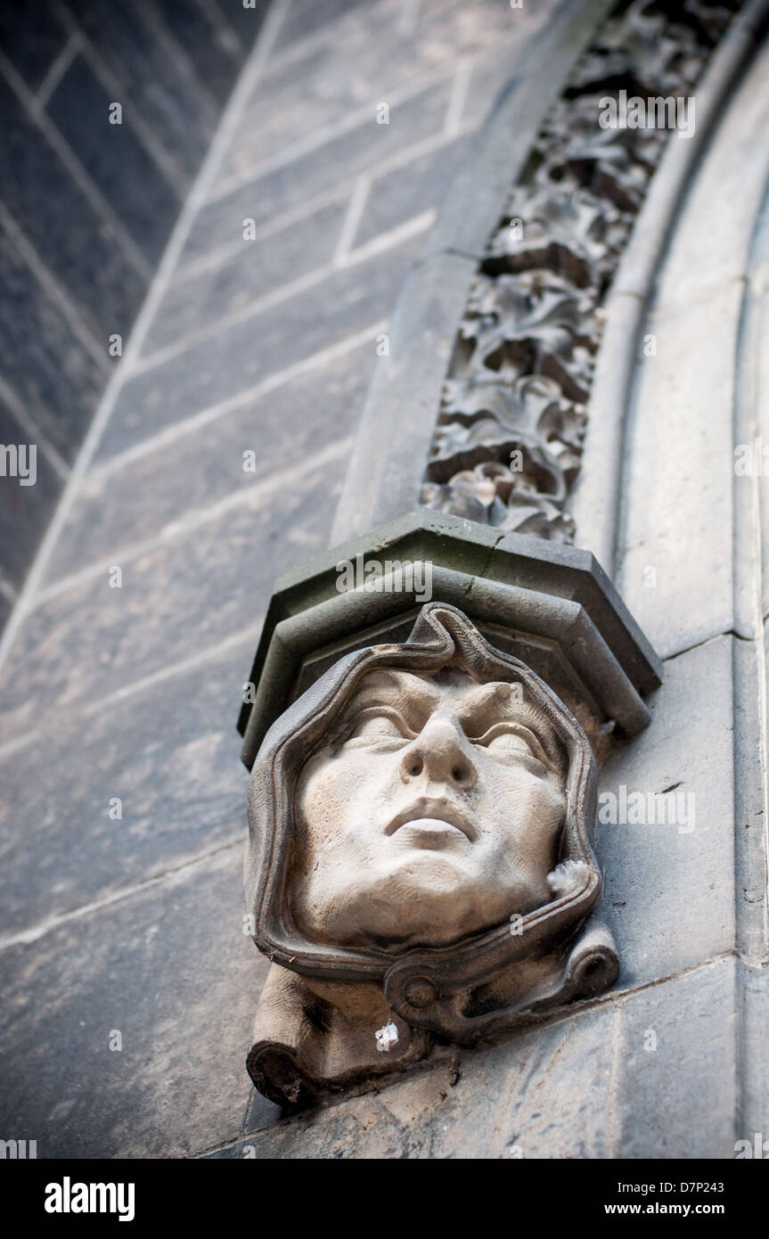 face sculpture on the stone wall Stock Photo - Alamy