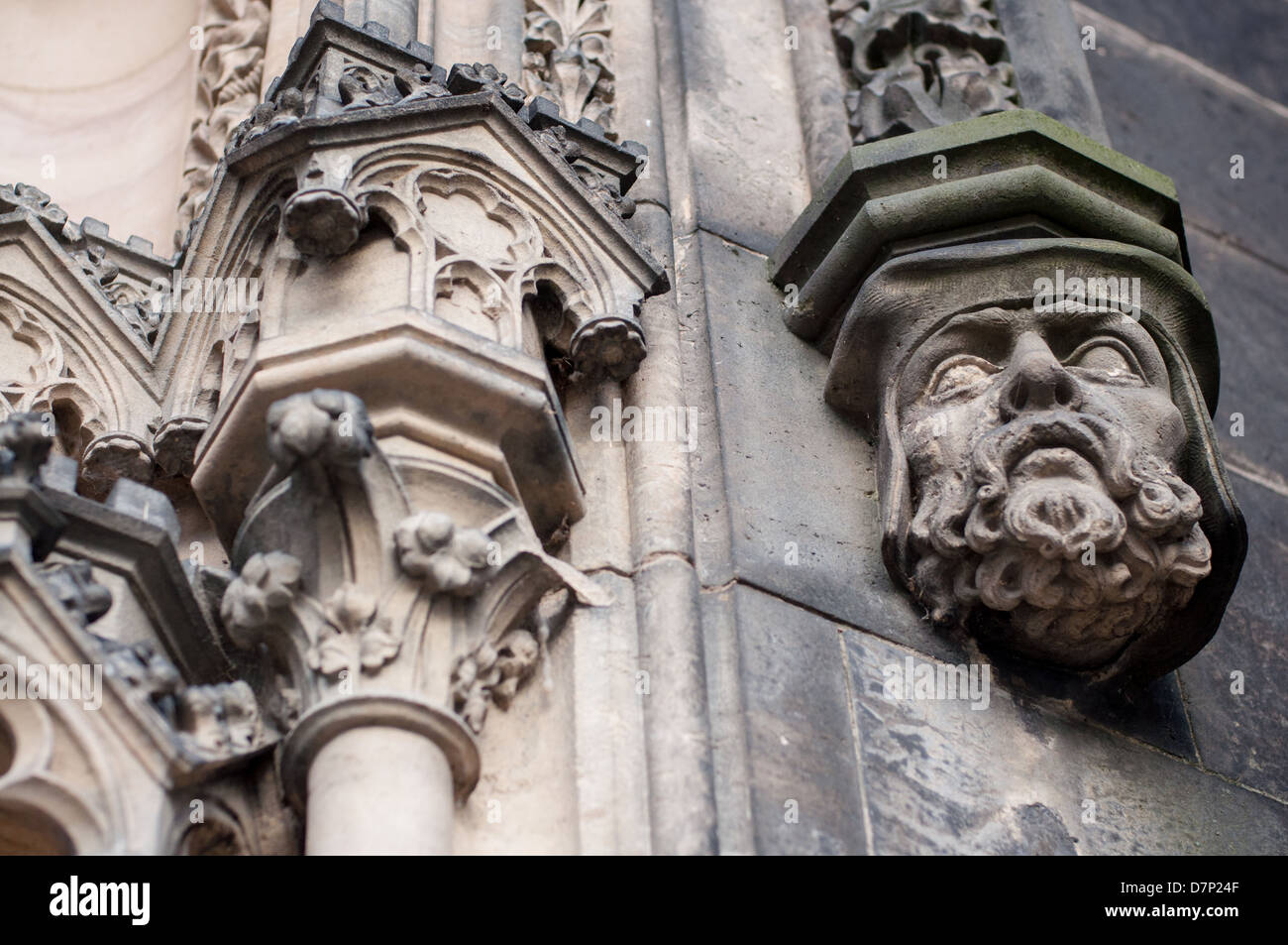 face sculpture on the stone wall Stock Photo - Alamy