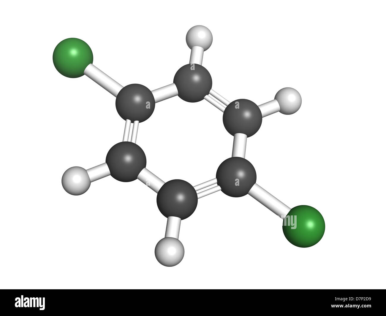 1,4-dichlorobenzene (p-DCB, para-dichlorobenzene) mothball molecule ...