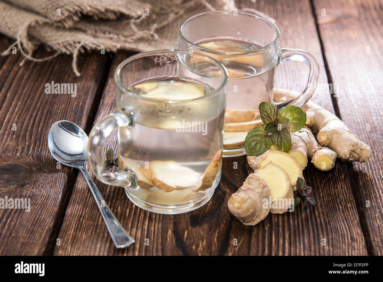 Homemade portion of fresh Ginger Tea Stock Photo - Alamy
