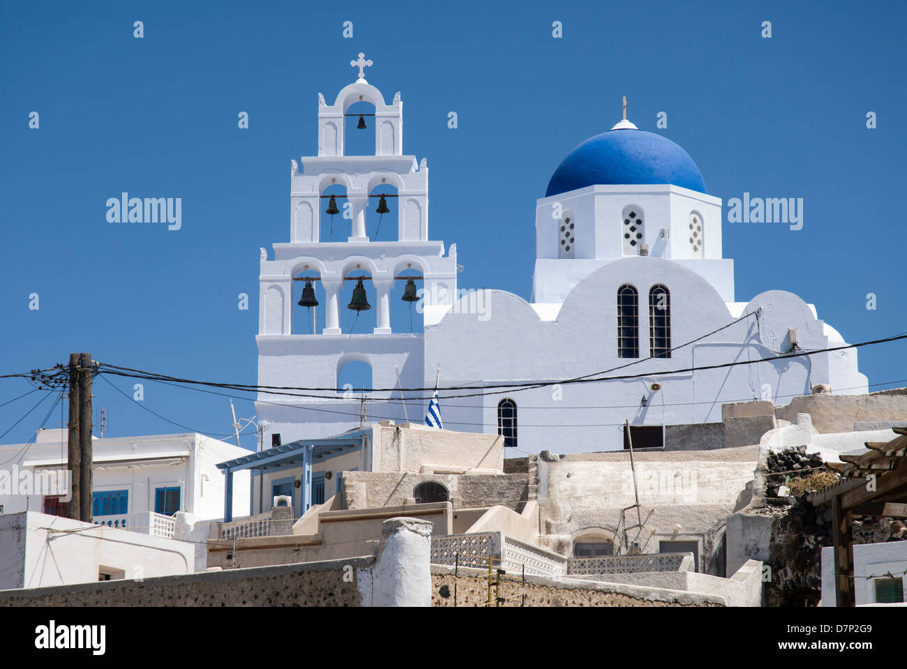 Church and Steeple in Santorini,one of most beautiful and native ...