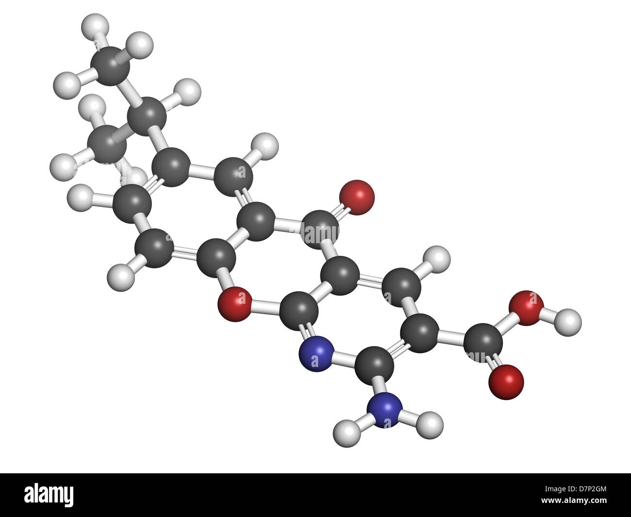 Amlexanox canker sore drug, molecular model. Amlexanox is used to treat ...