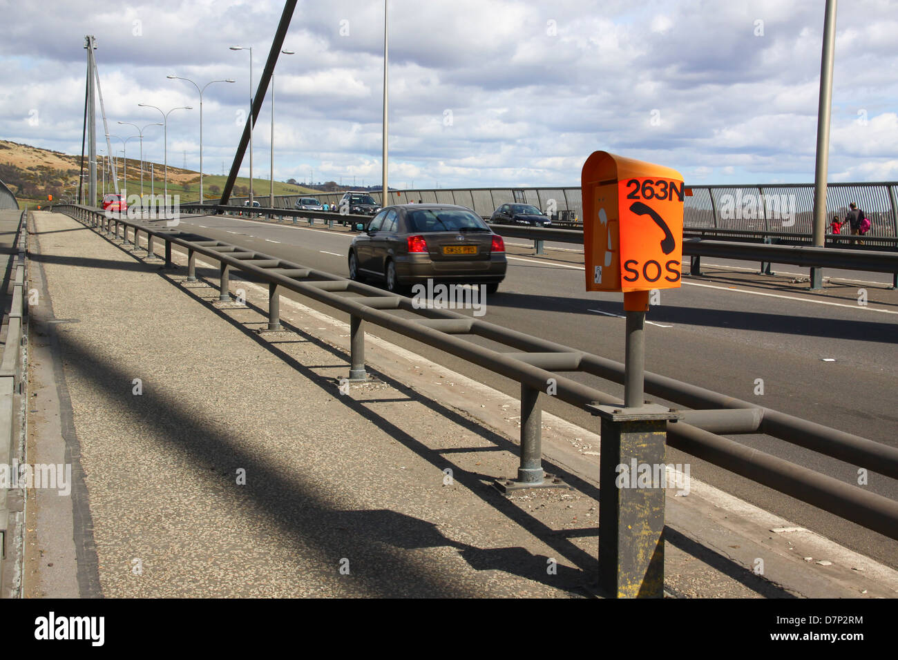 Motorway SOS telephone Erskine Bridge Glasgow Stock Photo - Alamy