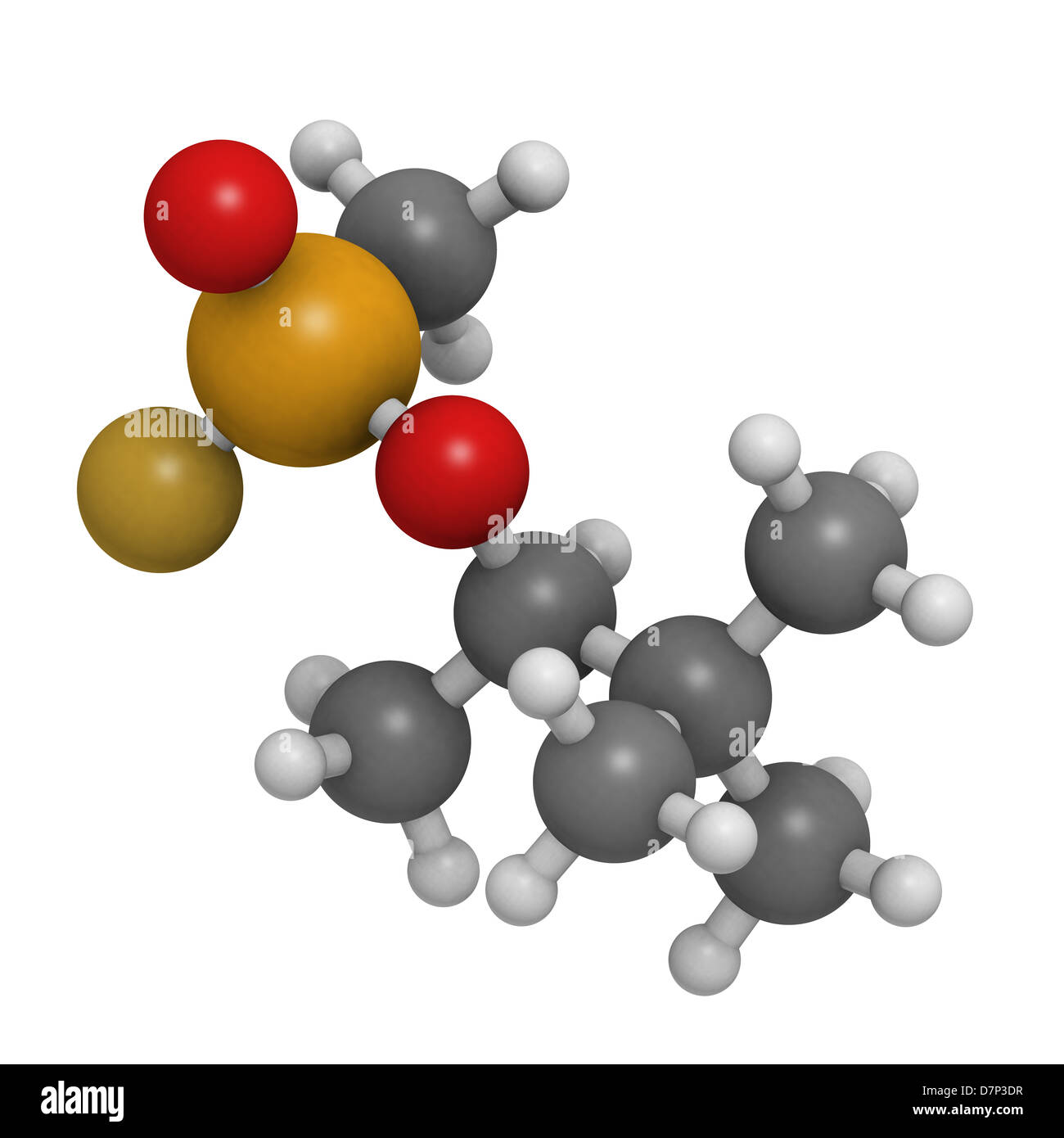 Soman nerve agent, molecular model. Soman is a chemical weapon ...