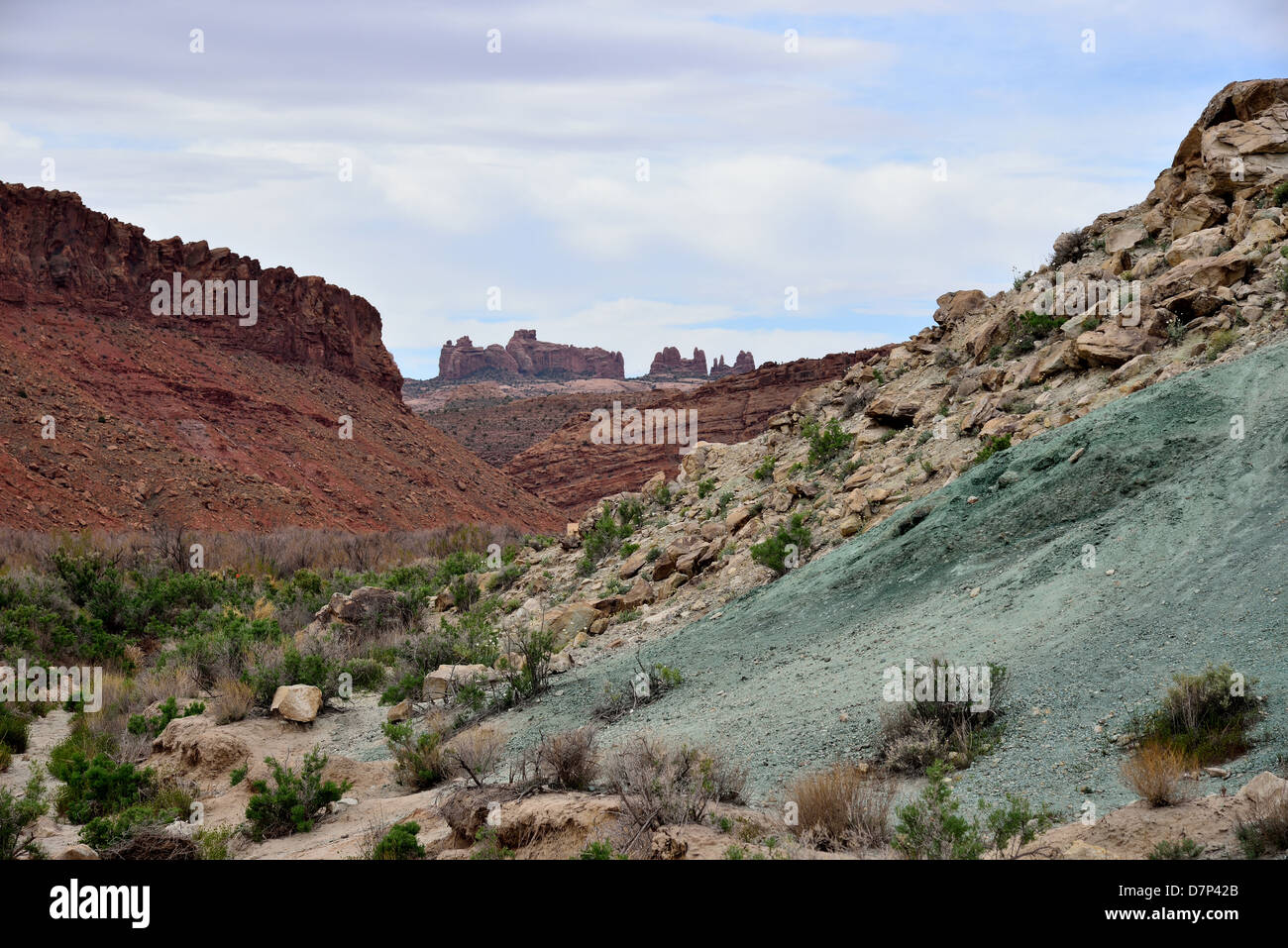Multi-colored rock formation in the Arches National Park, Moab, Utah ...