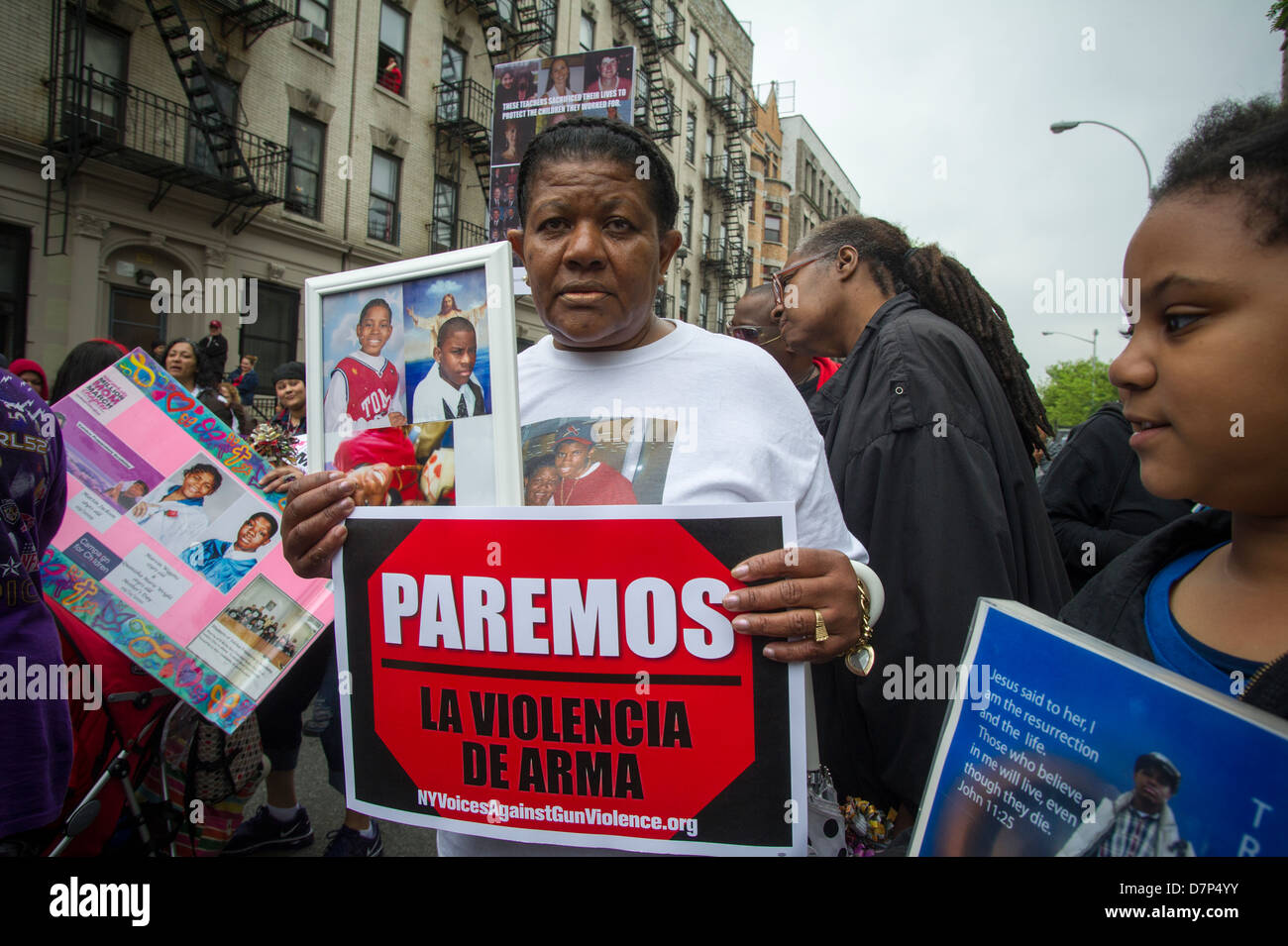 Hundreds march through the streets of the South Bronx in New York in an ...