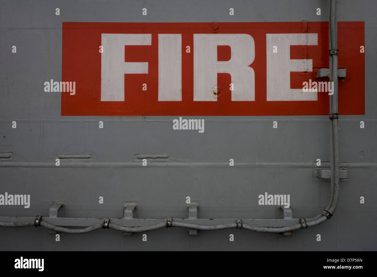 Emergency fire muster station point on-board the Royal Navy's aircraft ...
