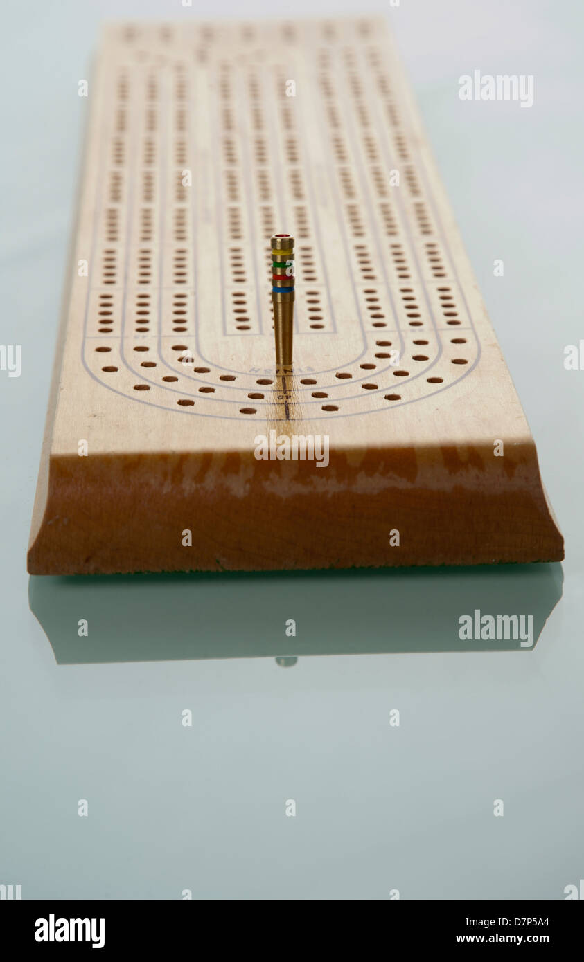 Close up of cribbage board game on table Stock Photo - Alamy
