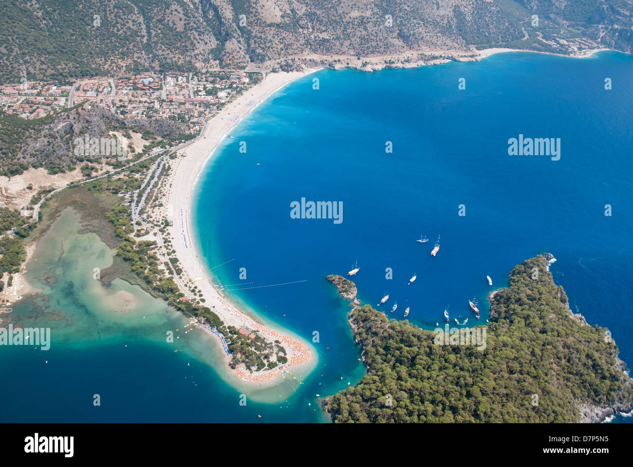 Oludeniz view from paraglide, Fethiye, Turkey Stock Photo - Alamy