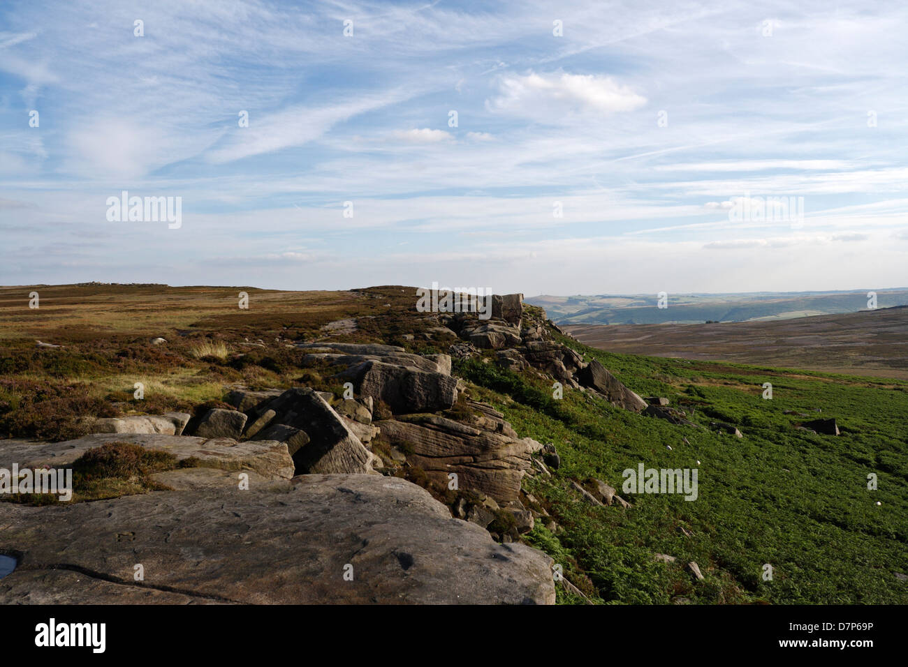 Stanage Edge at Stanage End, Derbyshire Peak District national park ...