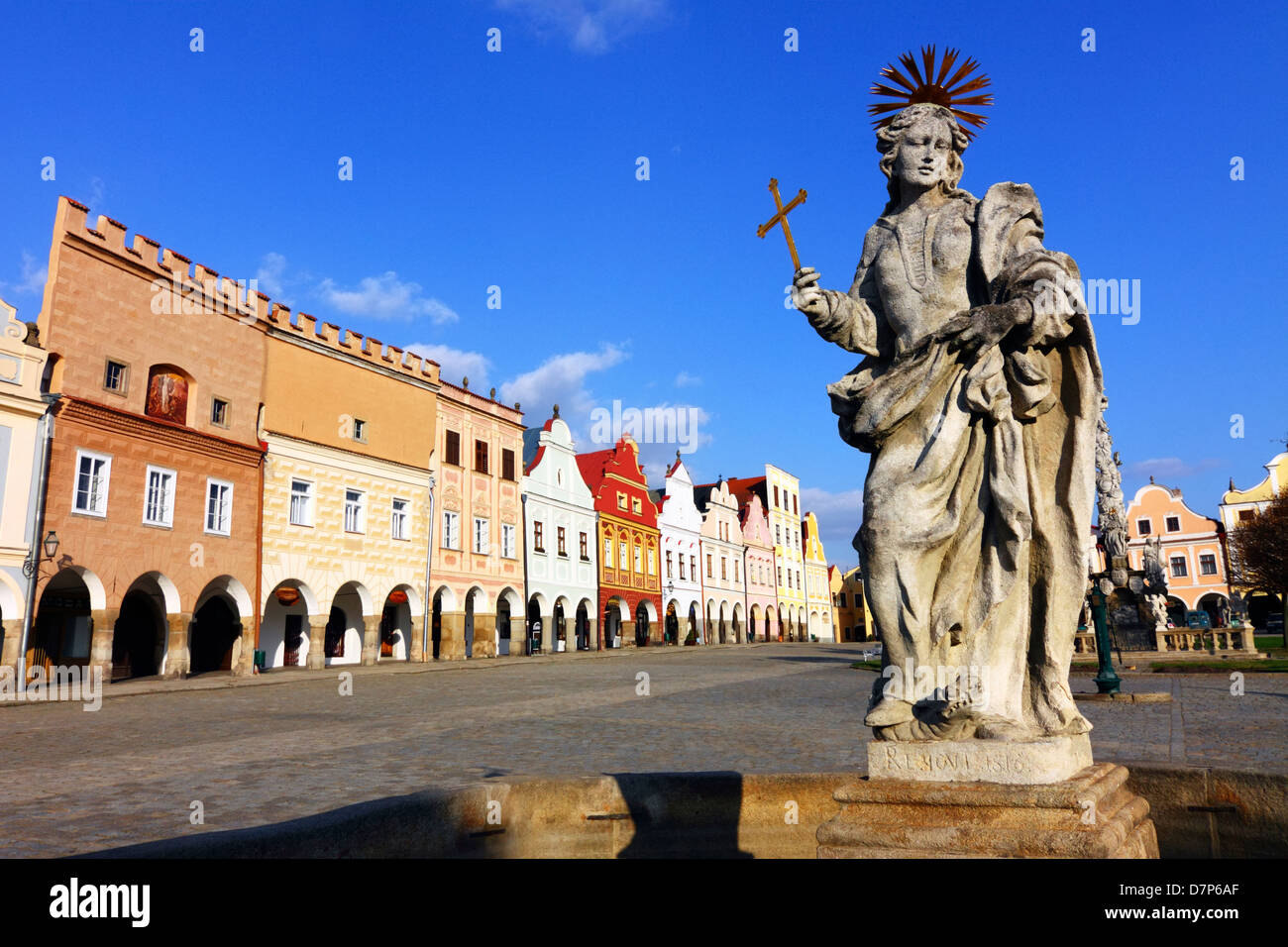Telc Main Central Square, Unesco World Heritage. Telc, Moravia, Czech ...