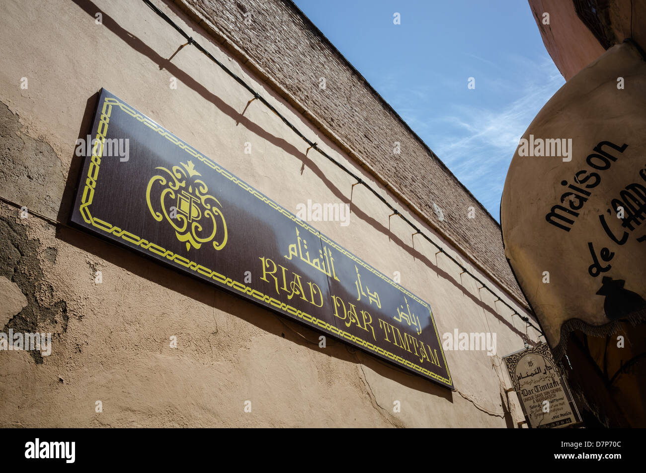Morocco, Marrakesh - Riad TimTam sign Stock Photo - Alamy