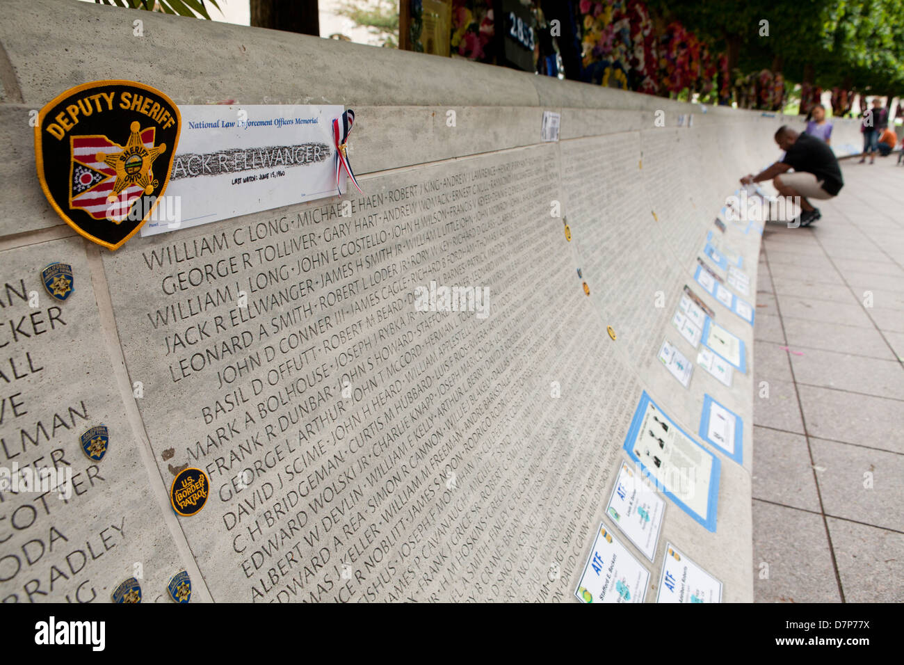 National Police Officers Memorial wall - Washington, DC USA Stock Photo ...