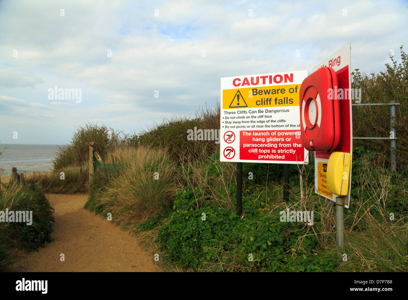 Warning cliff falls danger sign hi-res stock photography and images - Alamy