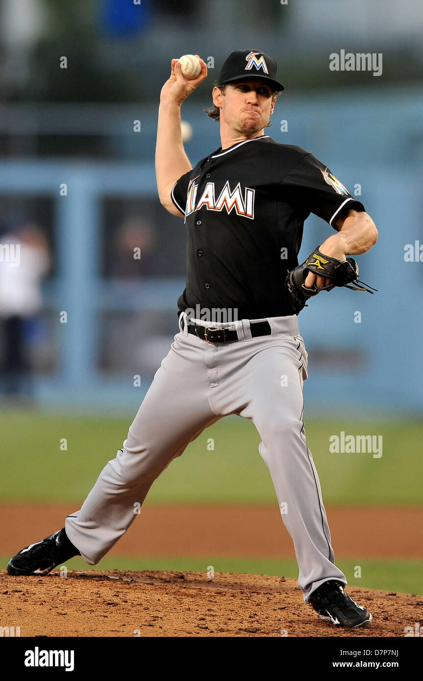 Los Angeles, CA. 11th May 2013. Miami Marlins starting pitcher Kevin ...