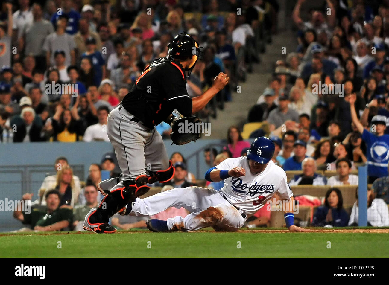 Los Angeles, CA. 11th May 2013. Los Angeles Dodgers left fielder Skip ...