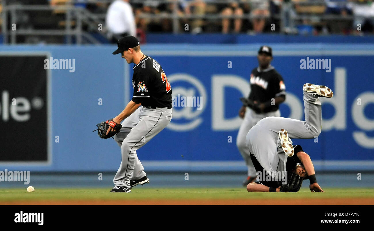 Los Angeles, CA. 11th May 2013. Miami Marlins center fielder Justin ...