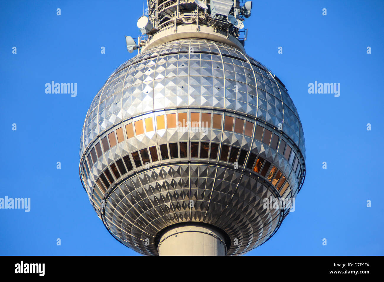 Tv tower in Berlin "Berliner Fernsehturm" view from Alexanderplatz ...