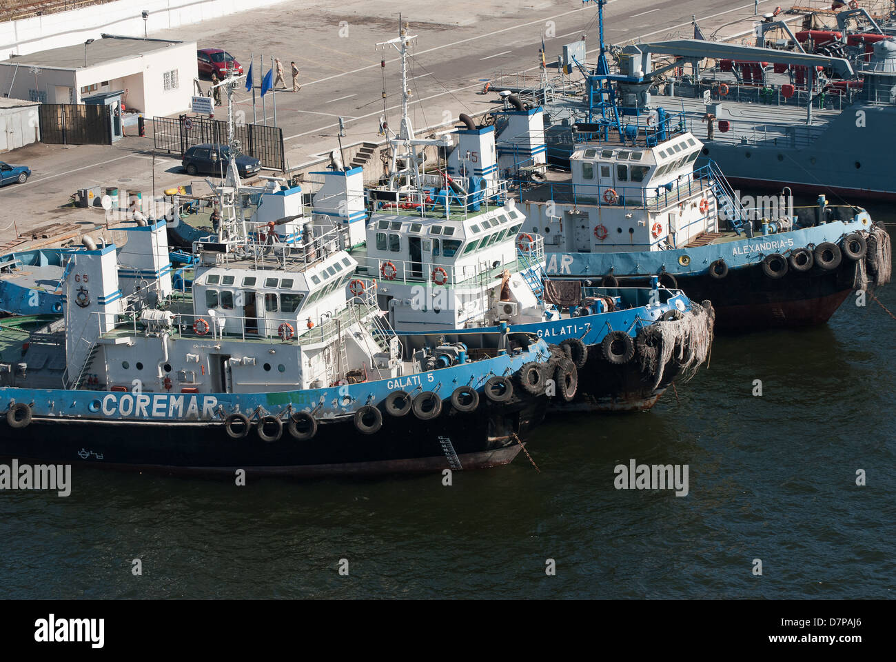 Tugboats berthed in the Harbour of Constanta in Romania Stock Photo - Alamy