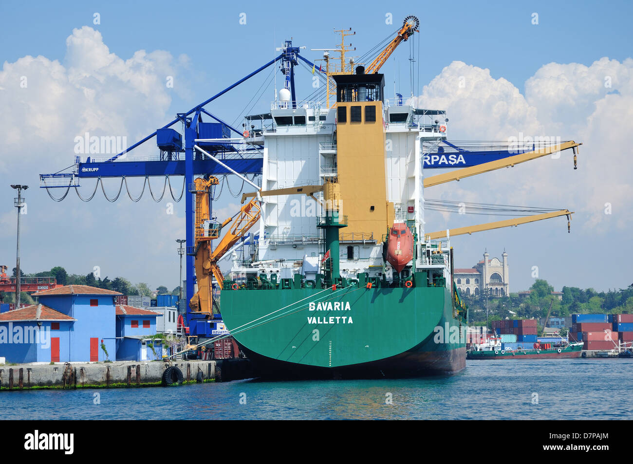 Container ship berthed in Istanbul Stock Photo - Alamy