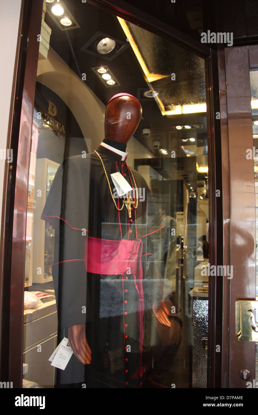 priest clothes shop by the vatican in rome italy Stock Photo - Alamy