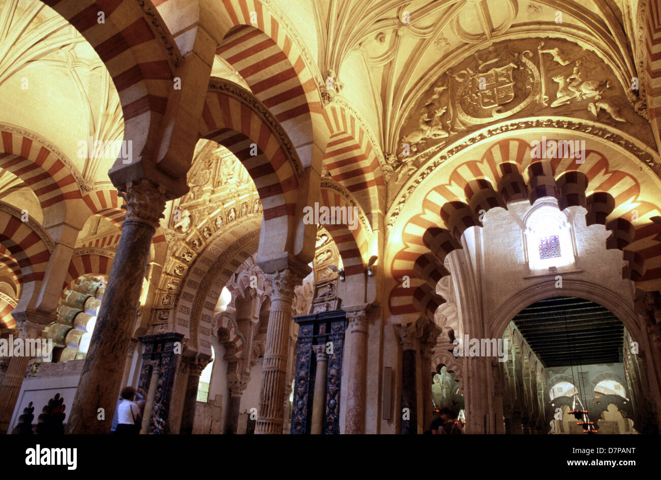 Decorated arches and pillars at the hypostyle prayer hall inside the ...