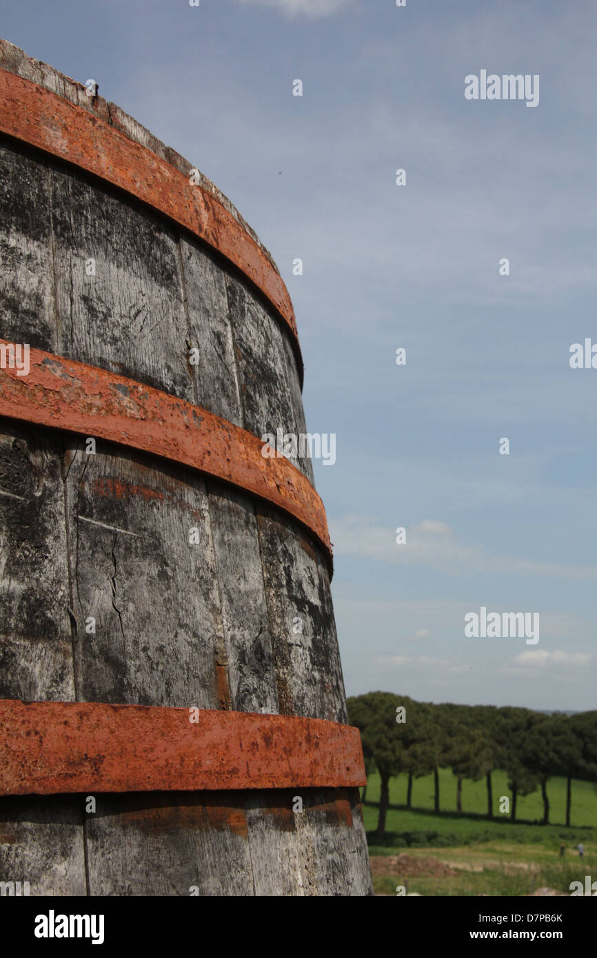old wine barrels on a farm near Rome Italy Stock Photo - Alamy