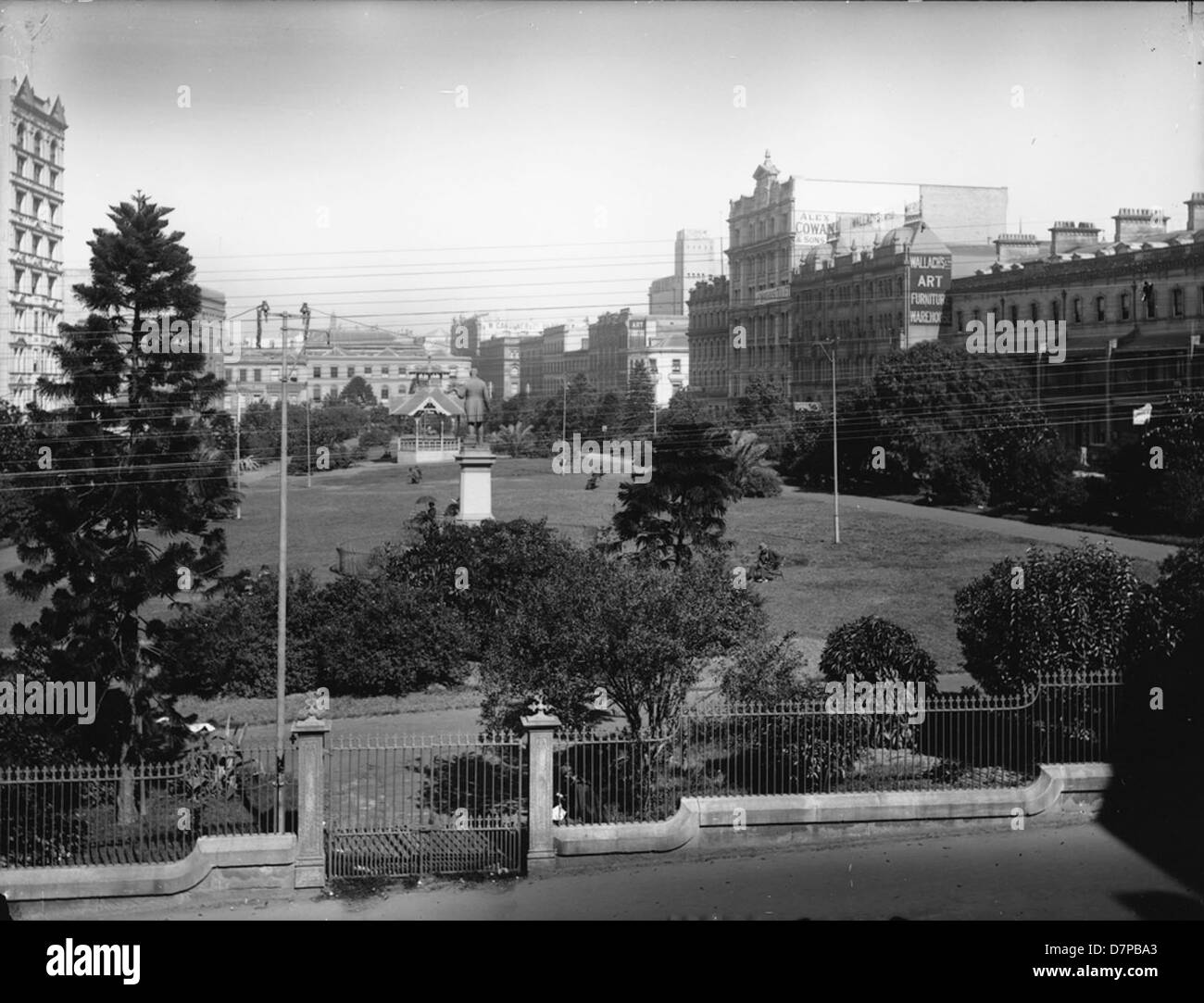The glass plate negative captures a historical view of the former ...