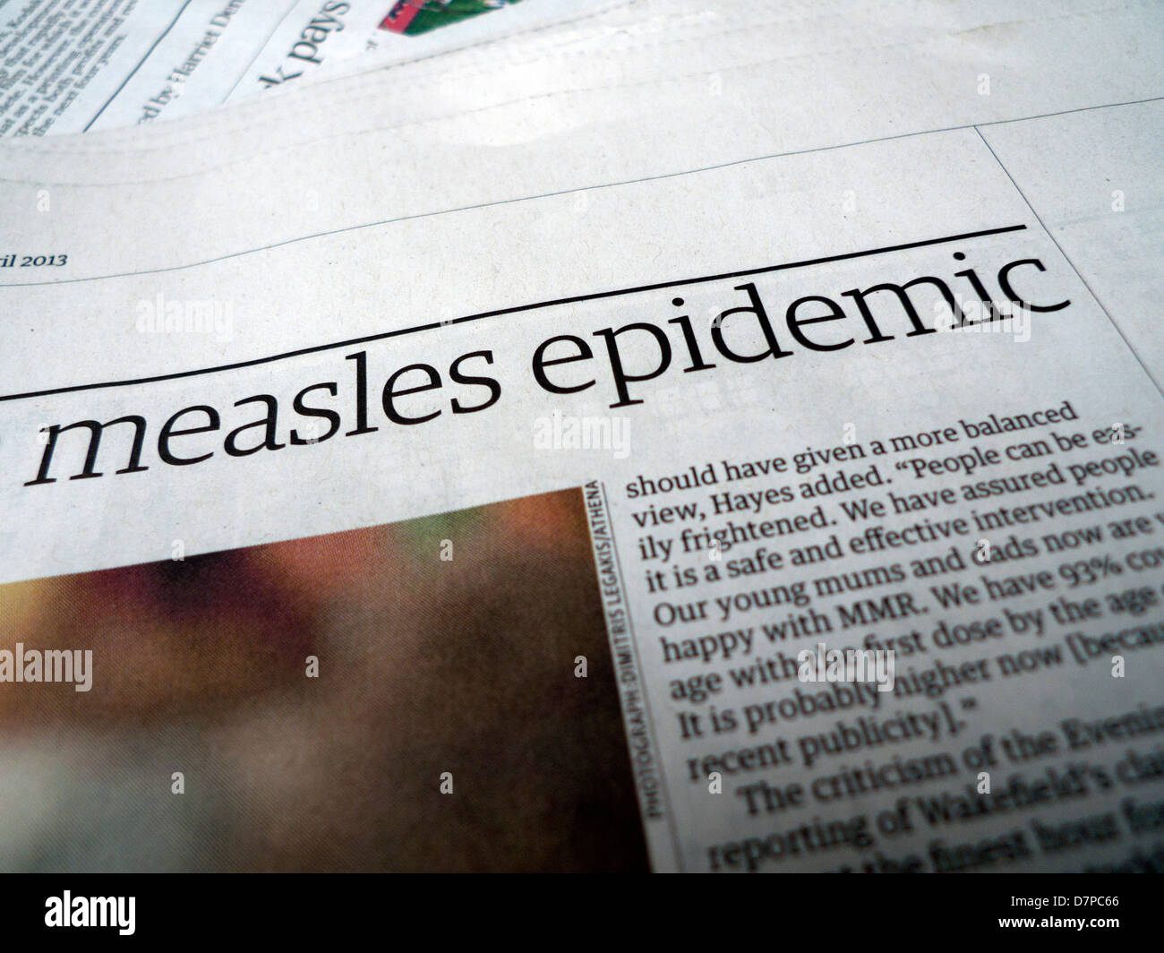 An article about the measles epidemic in Britain in the Guardian ...