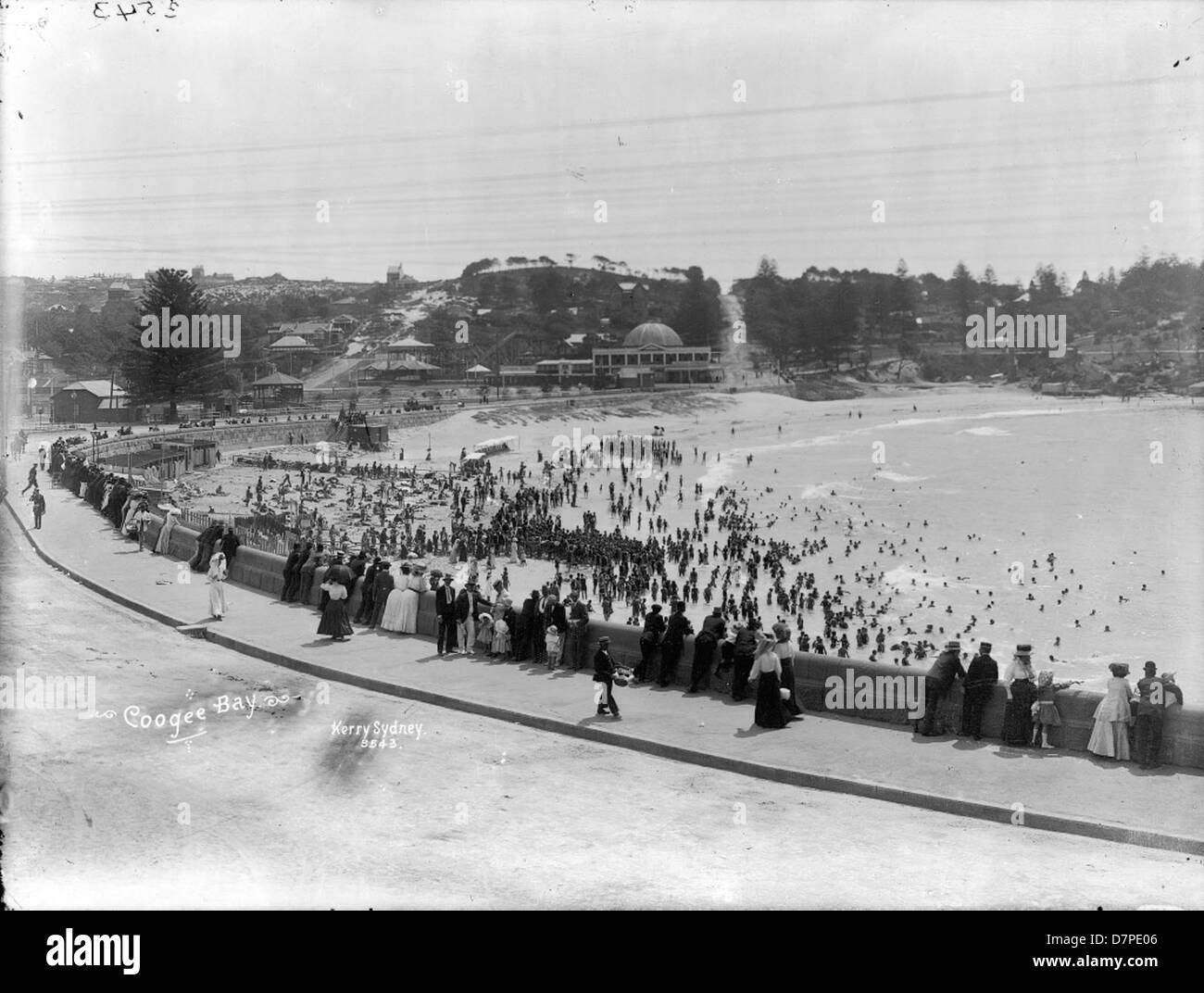 This black-and-white photograph of Coogee Bay captures the iconic ...