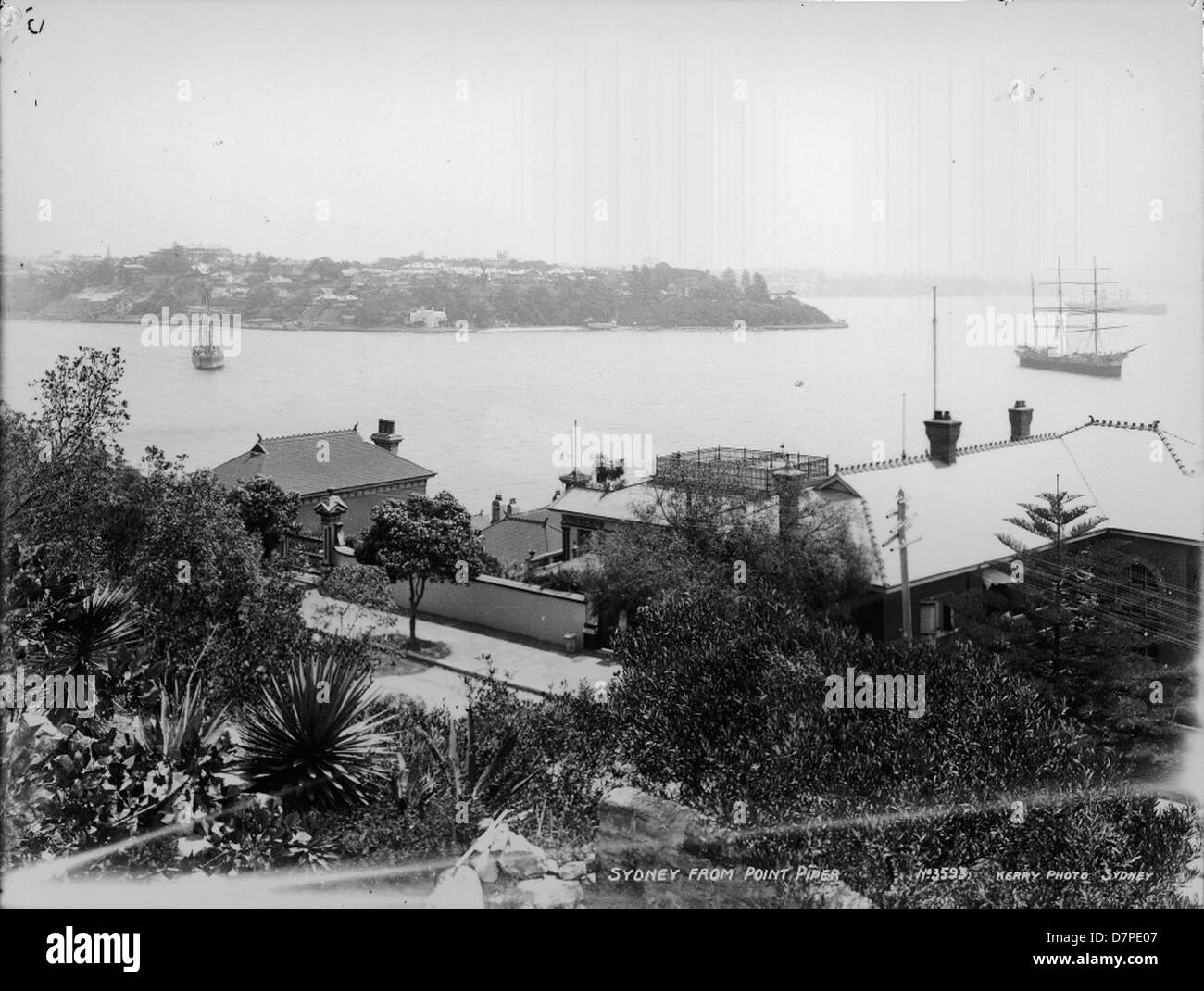 This historical photograph captures Sydney's scenic view from Point ...