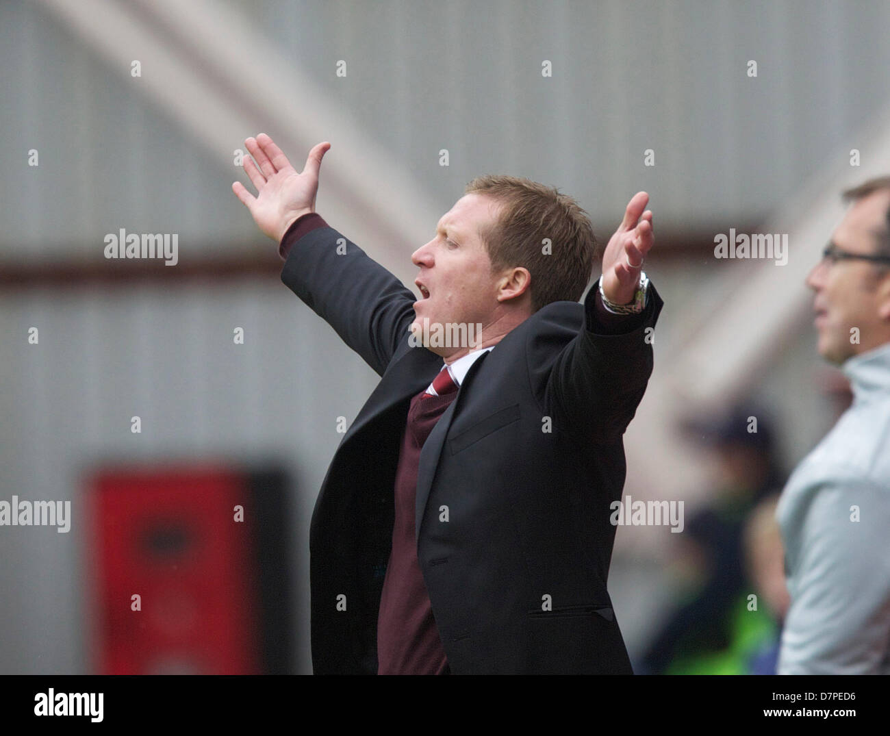 Edinburgh, Scotland. 12th May 2013. Hearts Manager Gary Locke during ...