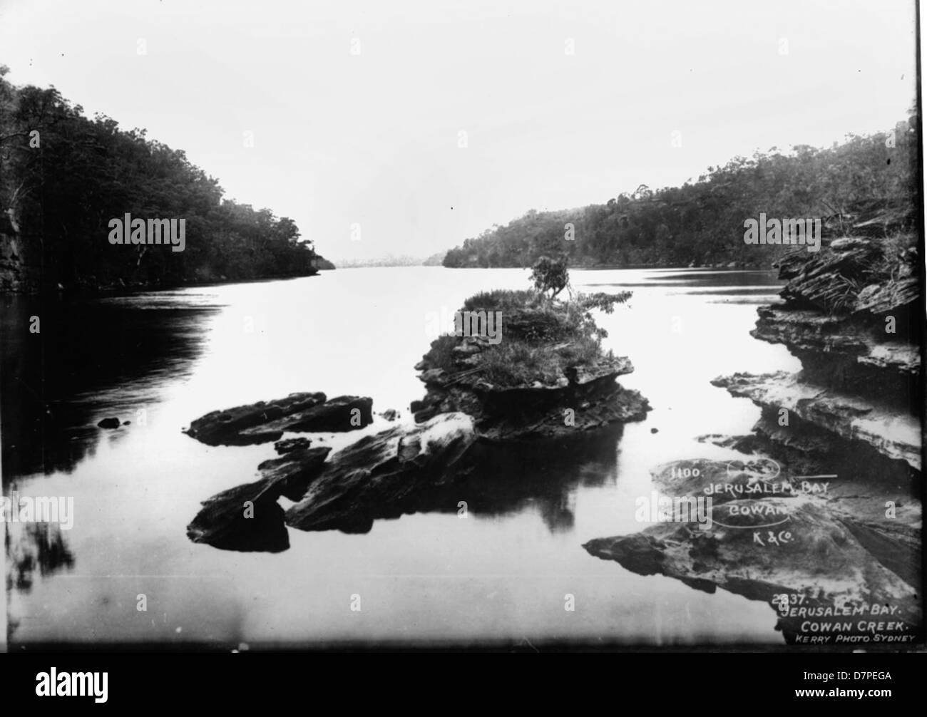 A black and white photograph of Jerusalem Bay in Cowan, located within ...
