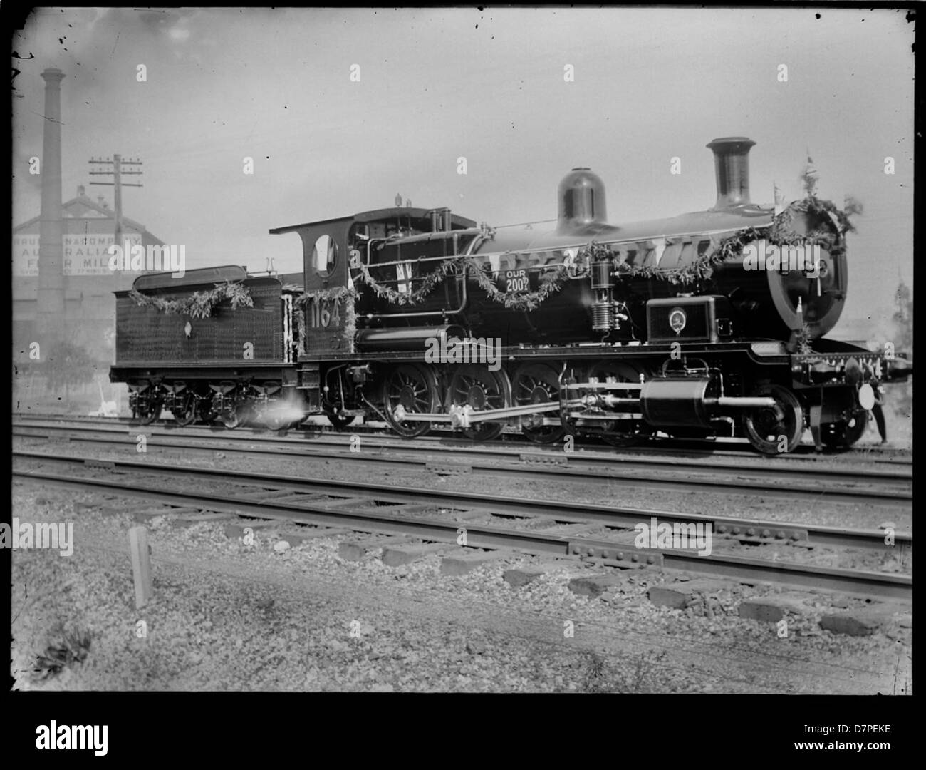 The 200th steam locomotive, built by Clyde Engineering in 1916, is a 2 ...