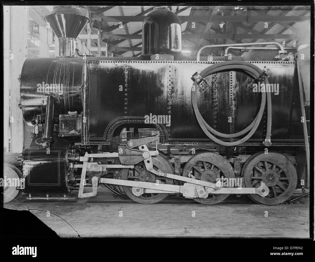 This image features a steam tank locomotive, 2-6-2 type, built by Clyde ...