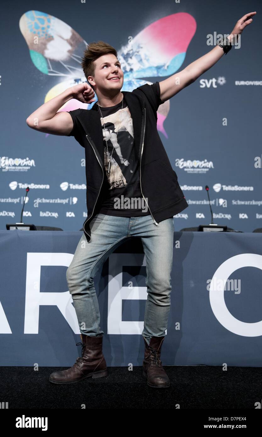 Singer Robin Stjernberg representing Sweden poses during a press ...