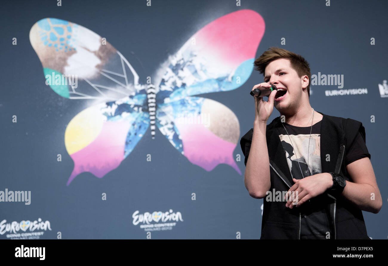 Singer Robin Stjernberg representing Sweden poses during a press ...