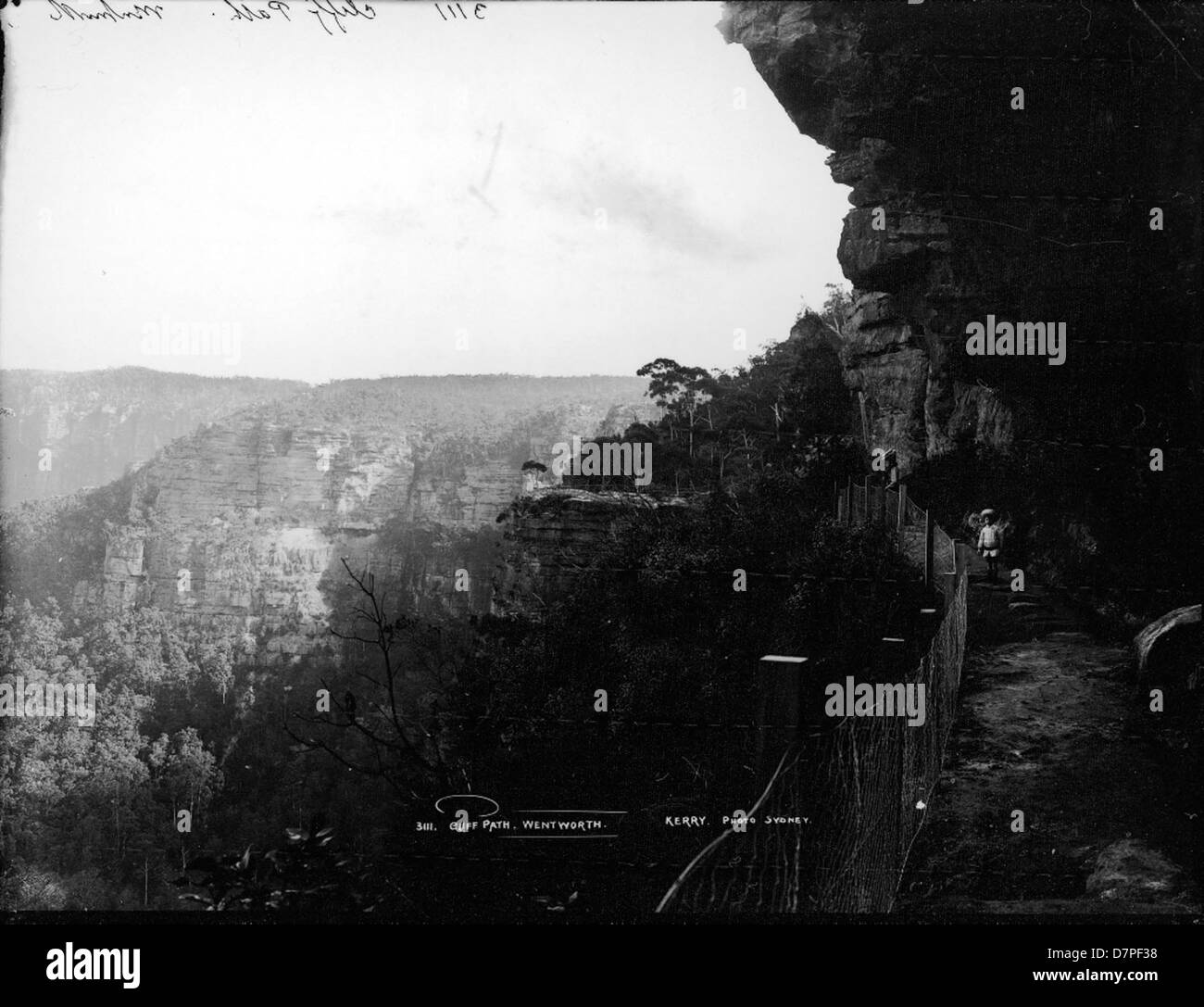 This photograph shows the narrow cliff path at Wentworth, New South ...