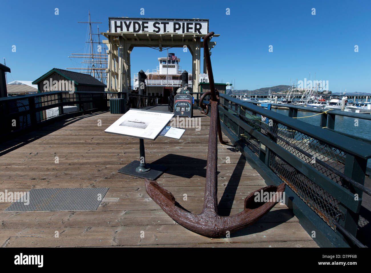 Eureka (ferryboat) at Hyde Street Pier, Fisherman's Wharf, San ...