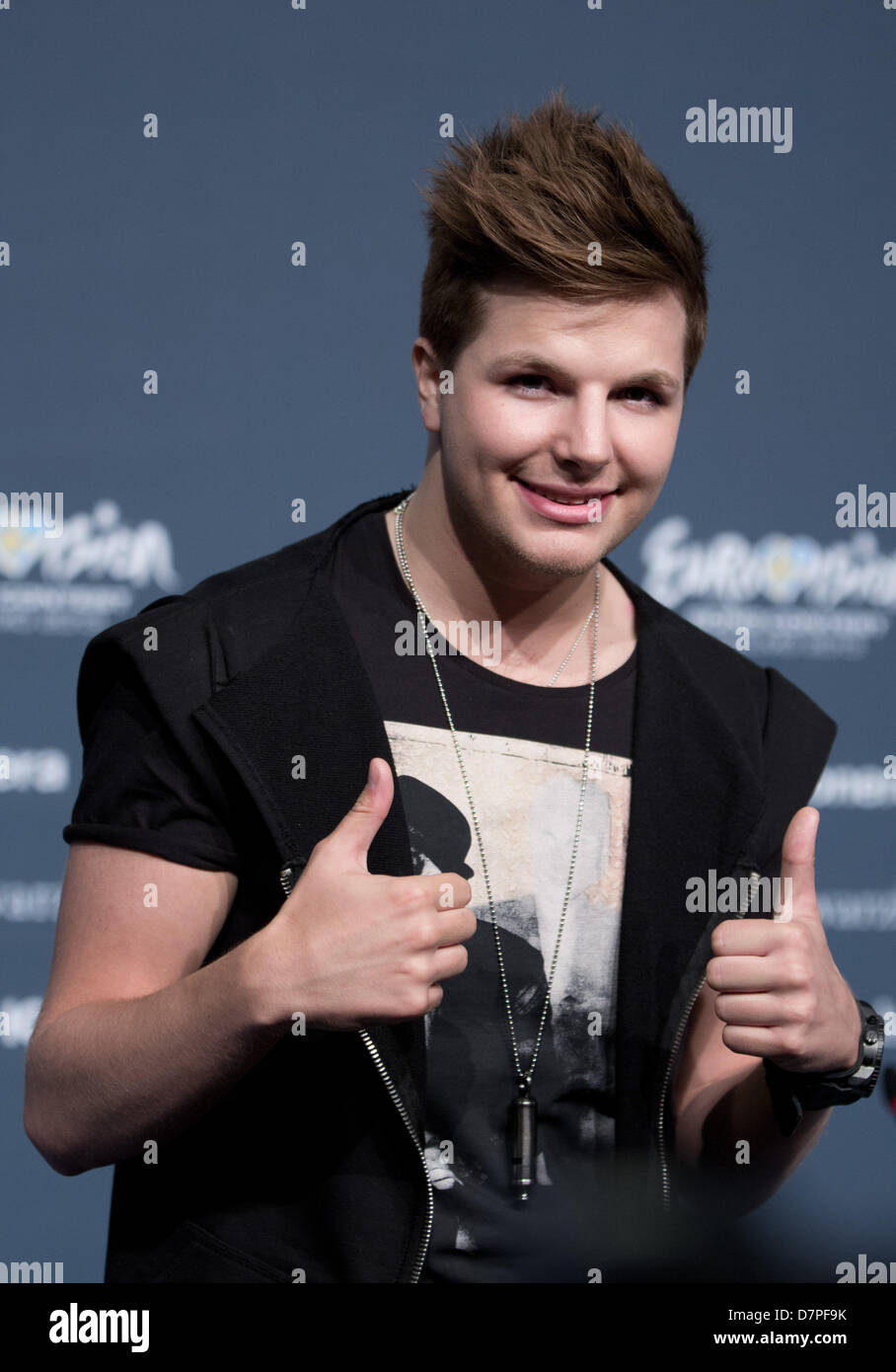 Singer Robin Stjernberg representing Sweden poses during a press ...