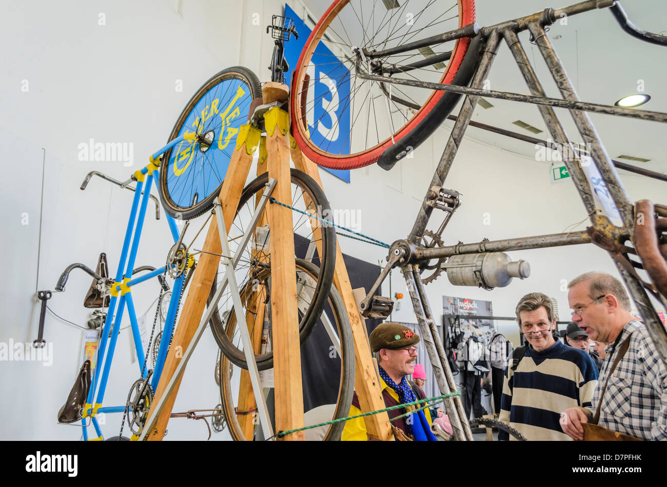 Art object made of bicycles at Bicycle Fair in Berlin, Germany Stock ...