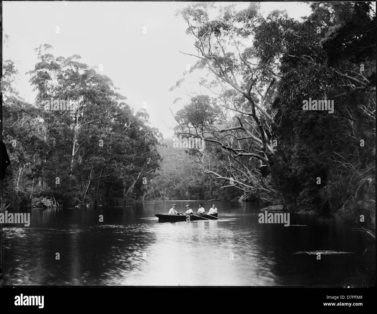 19th century boat painting rowing Black and White Stock Photos & Images ...