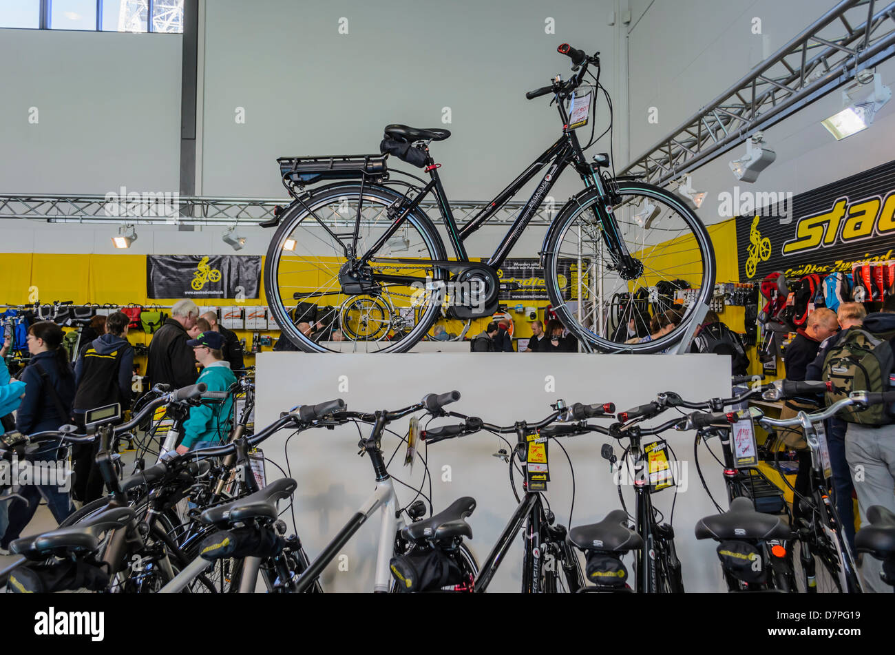 Exhibition stand at bicycle trade fair in Berlin, Germany Stock Photo ...