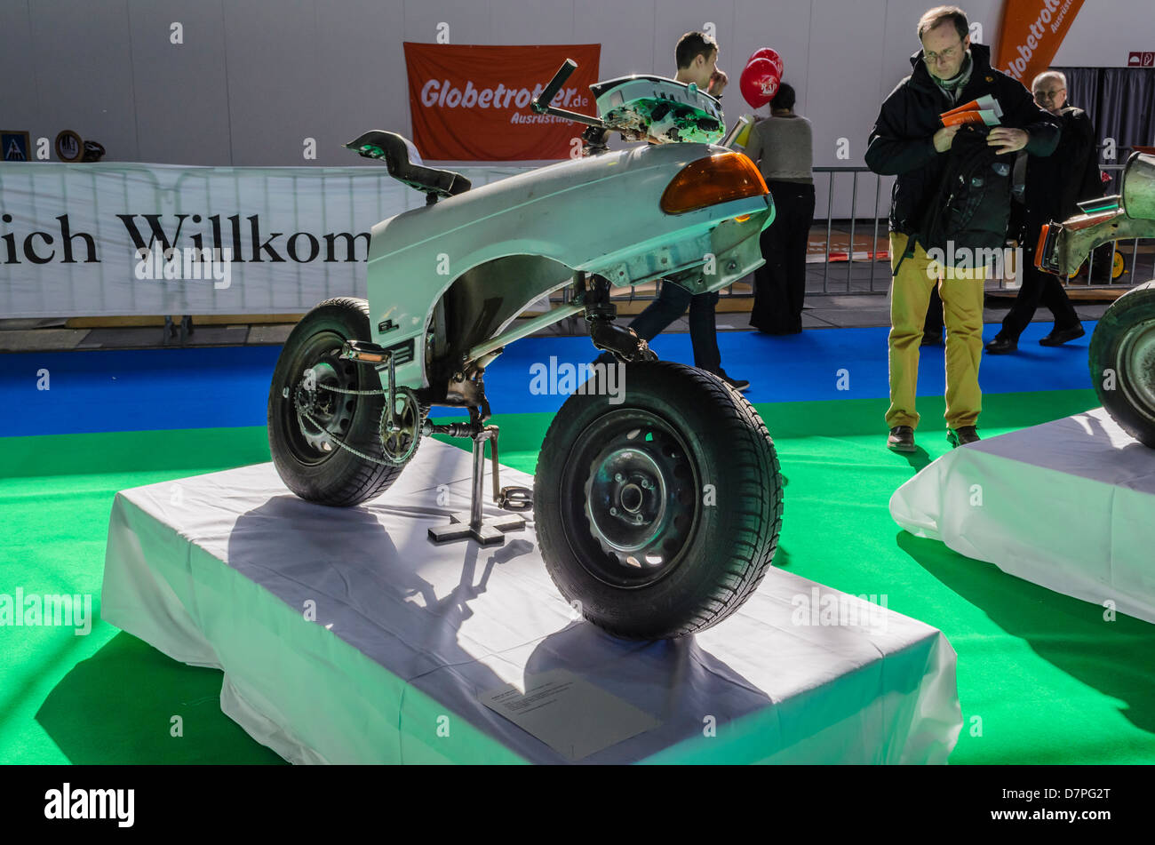 Unique self-assembled scrap bicycles on display at Bicycle Fair in ...