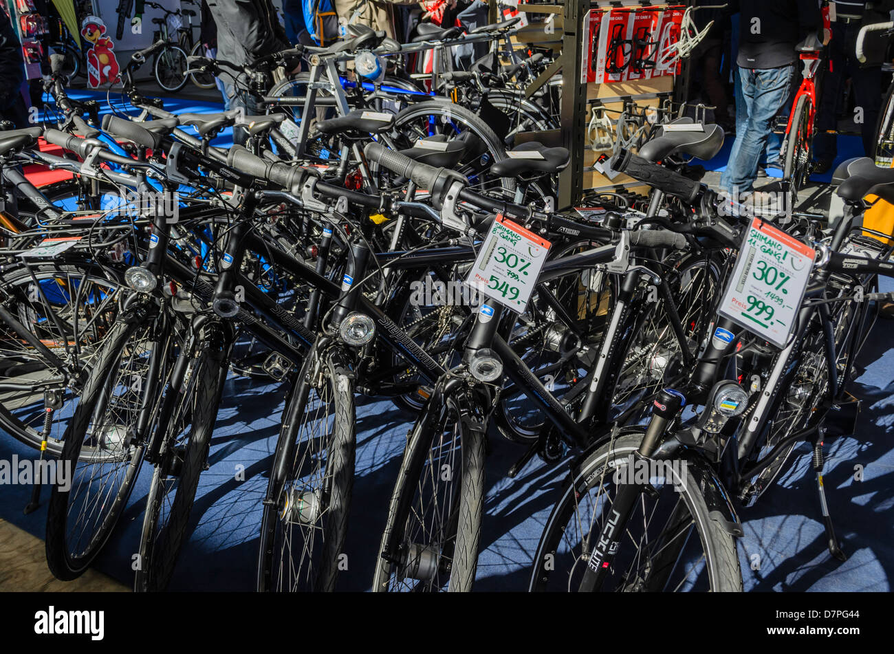 Exhibition stand at bicycle trade fair in Berlin, Germany Stock Photo ...