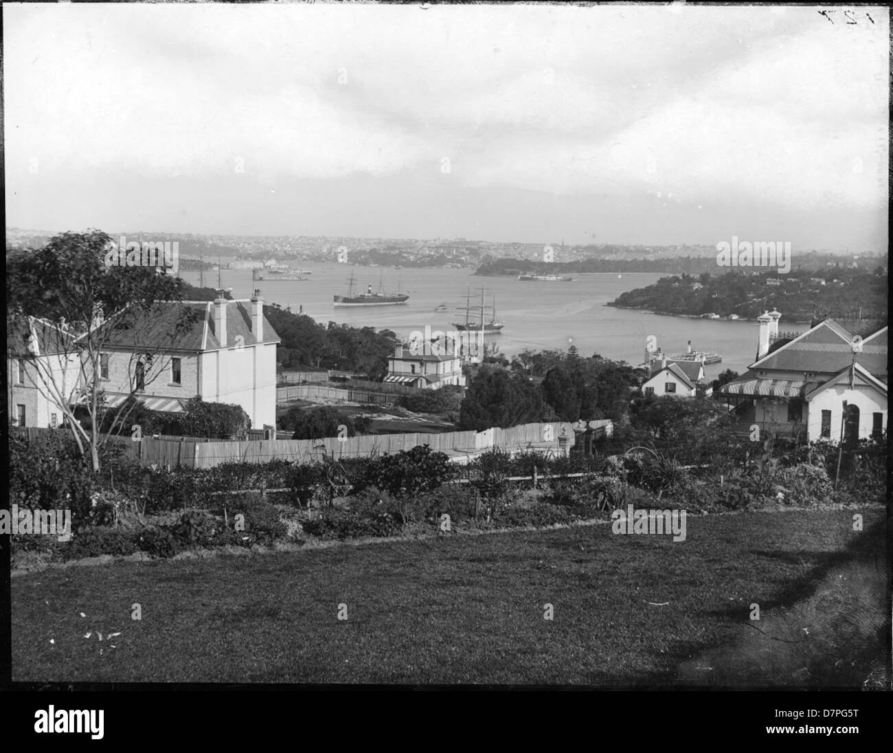 This artwork showcases a view of Sydney Harbour, highlighting the ...